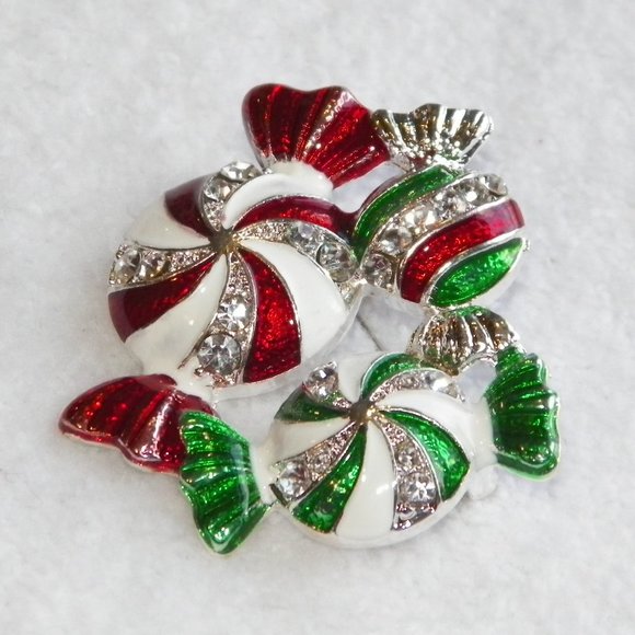 Amanda Lee Jewelry | Jewelry | Silver Peppermint Christmas Candy Pin ...
